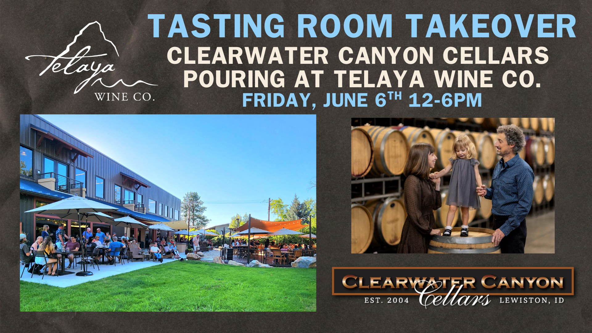 Tasting Room TAKEOVER with Clearwater Canyon Cellars - Telaya Wine Co.